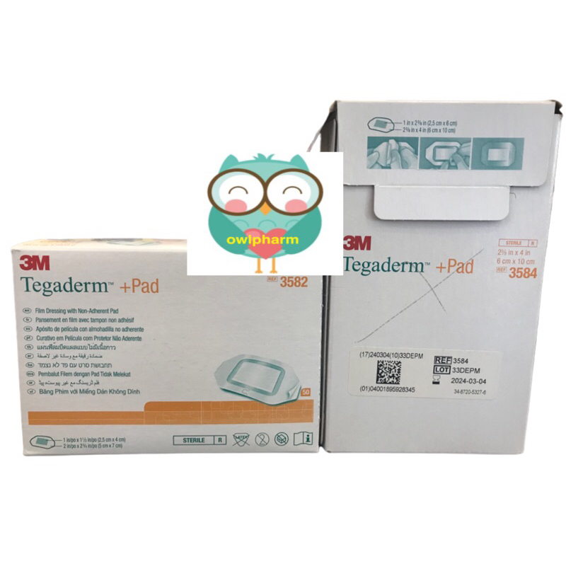 3M Tegaderm + Pad Film Dressing With Non-Adherent Pad 1 piece (3584 / ...