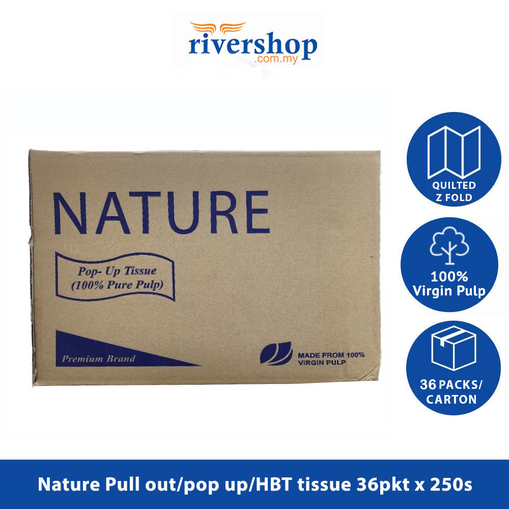 Nature Pull out tissue/pop up tissue /HBT tissue 36pkt x 250s | Shopee ...