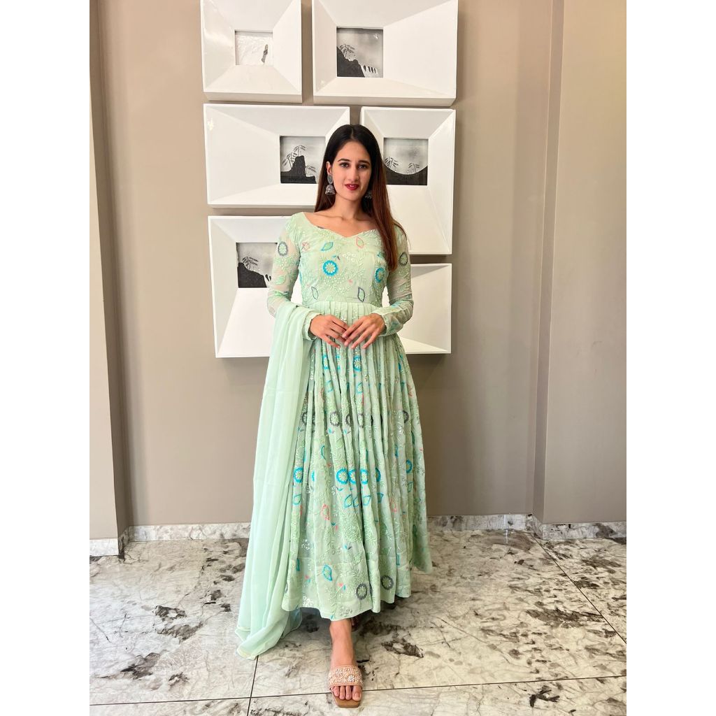 New One Anarkali Suit Making Real Modelling Design Suit Set | Shopee ...