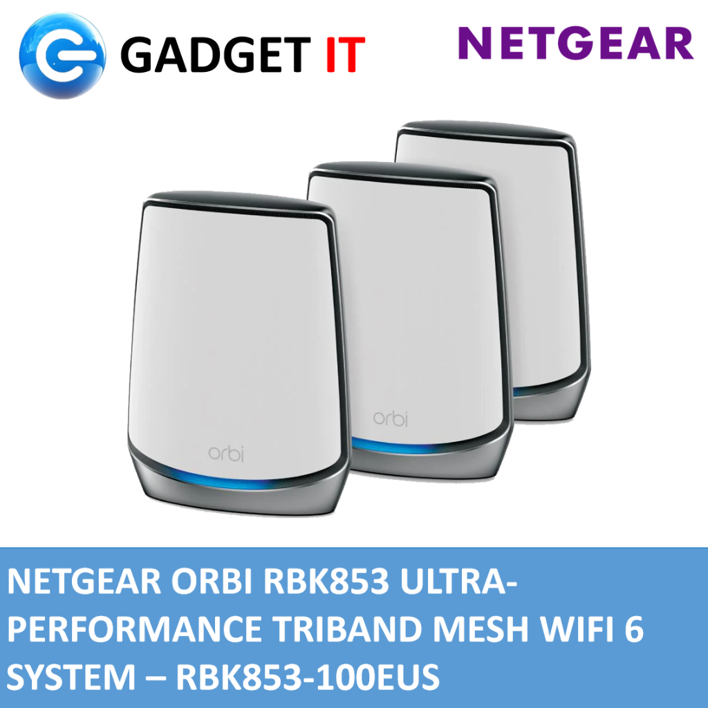 NETGEAR ORBI RBK853 ULTRA-PERFORMANCE TRIBAND MESH WiFi-6 SYSTEM ...