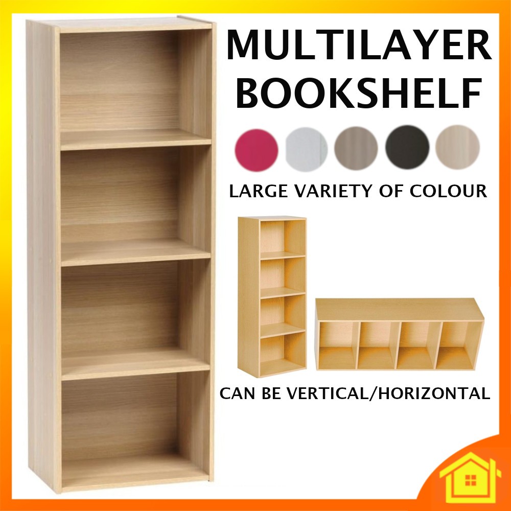 [OneHome] Wooden Rack 4 Tier Wood Shelf Book Study Room Office Bedroom ...