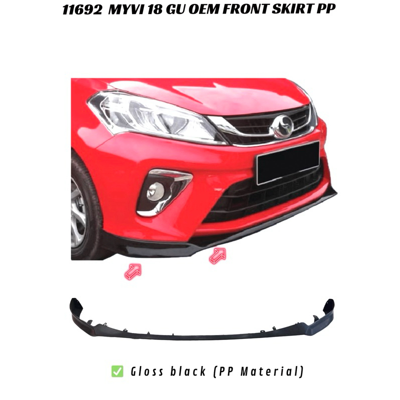 Perodua Myvi 2018 2019 2020 gear up OEM front lip skirt diffuser ...