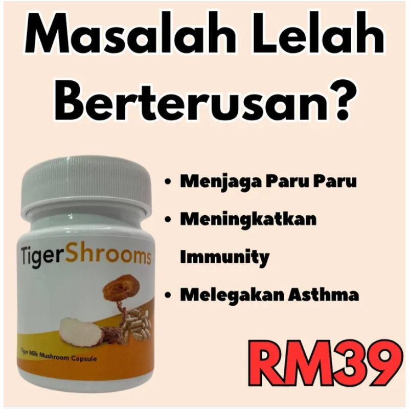 SUSU CENDAWAN HARIMAU | TIGER SHROOM CAPSULE RAWAT PARU PARU | Shopee ...