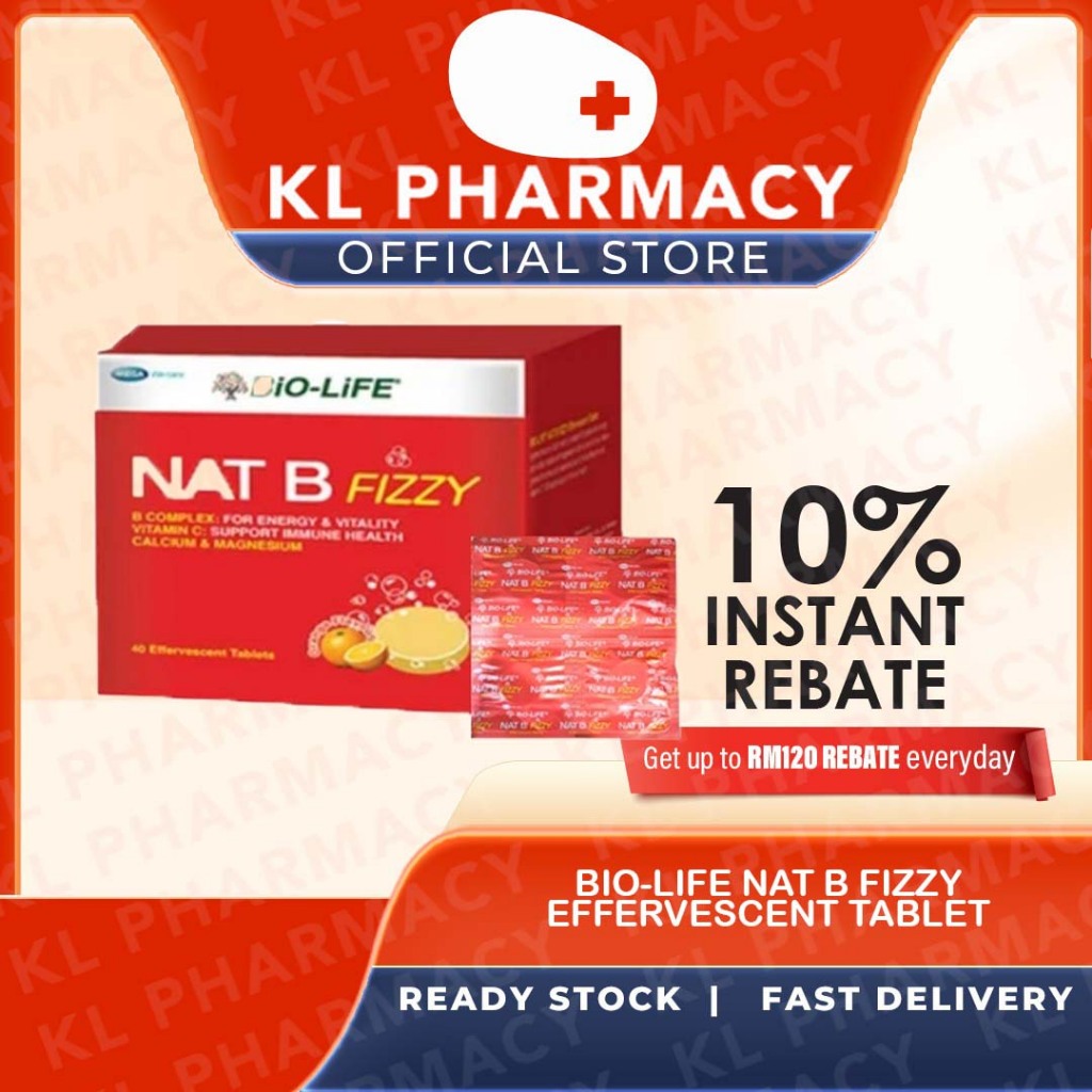 Bio-life Nat B Fizzy EFFERVESCENT TABLET 4'S (BOX /PCS) | Shopee Malaysia