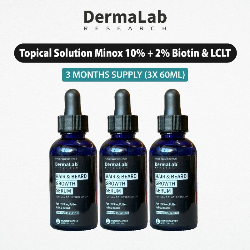 🇺🇲DermaLab Maximum strength 10% Hair & Beard Growth treatment Minyak ...