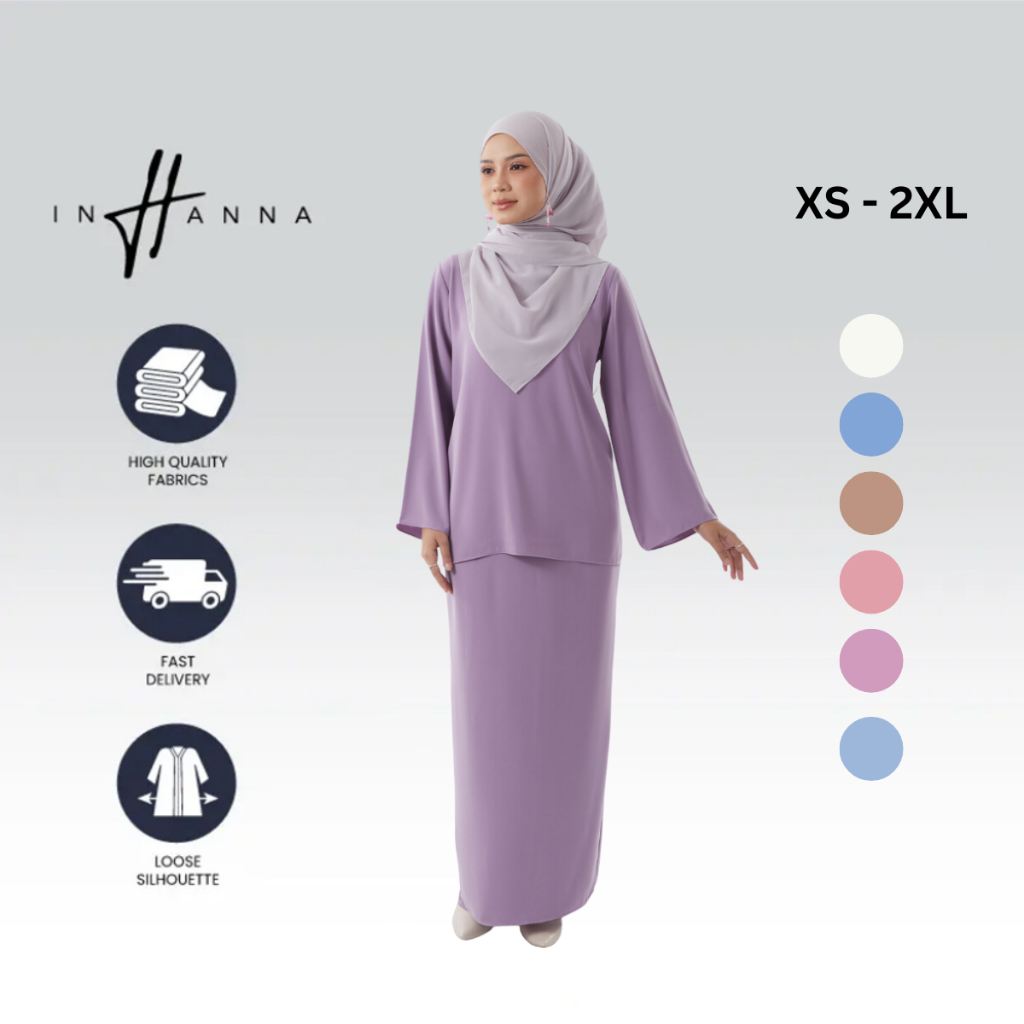 INHANNA Lily Plain Baju Kurung Kedah | Shopee Malaysia