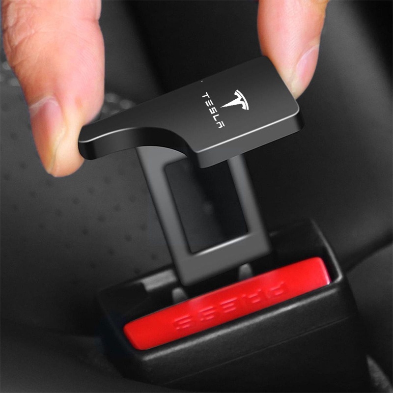 Tesla Model 3 X Y Stainless Steel Alarm Stopper Car Safety Belt Lock ...