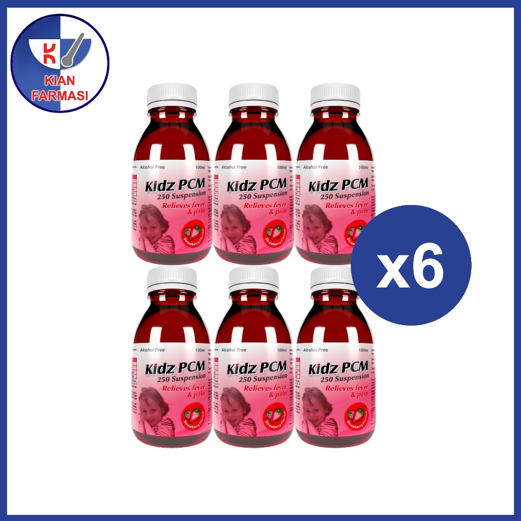 [Bundle of 6] WINWA Kidz PCM Paracetamol Syrup 100ml Strawberry ...