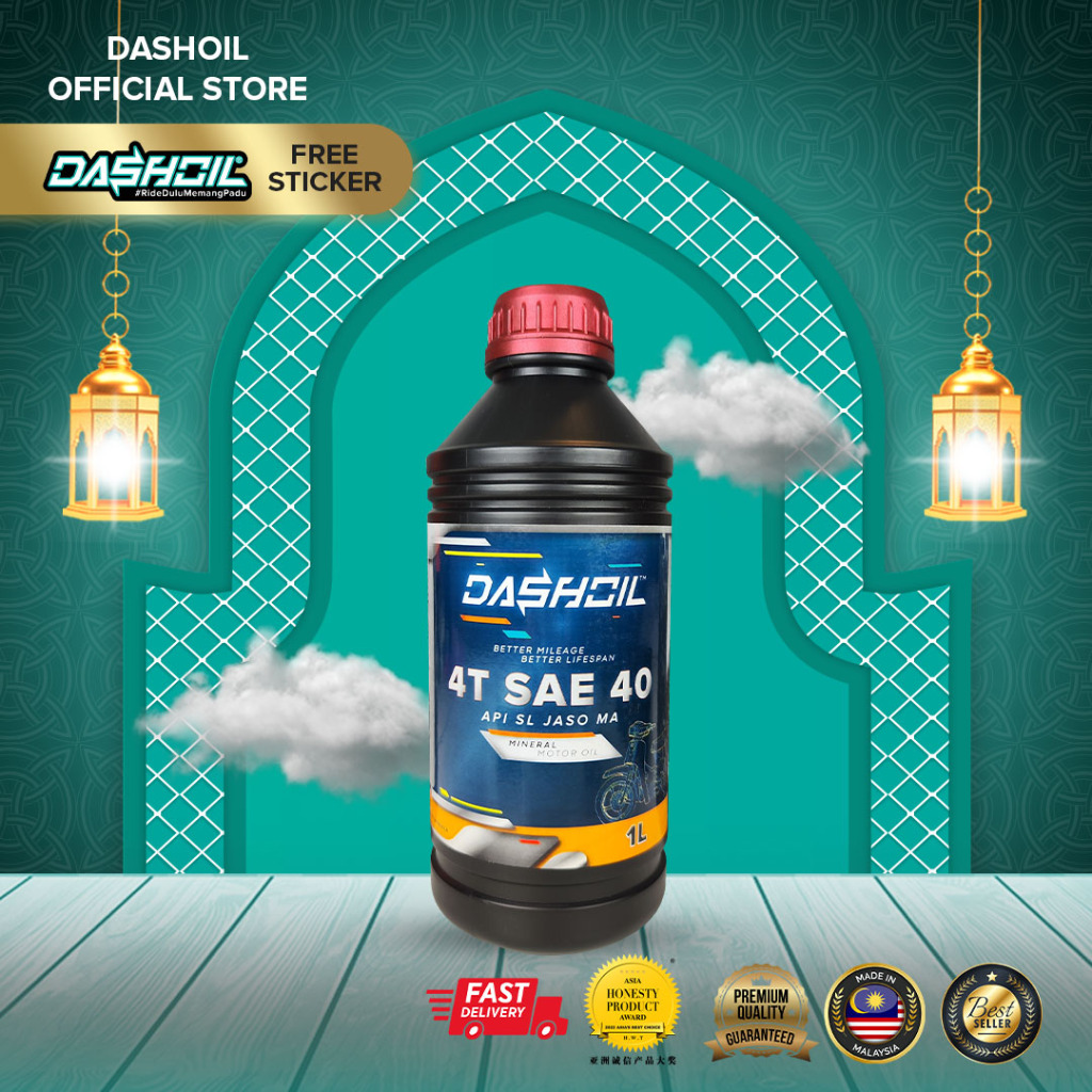 DashOil 4T SAE40 1L Mineral SL Motorcycle Engine Oil Minyak Hitam ...