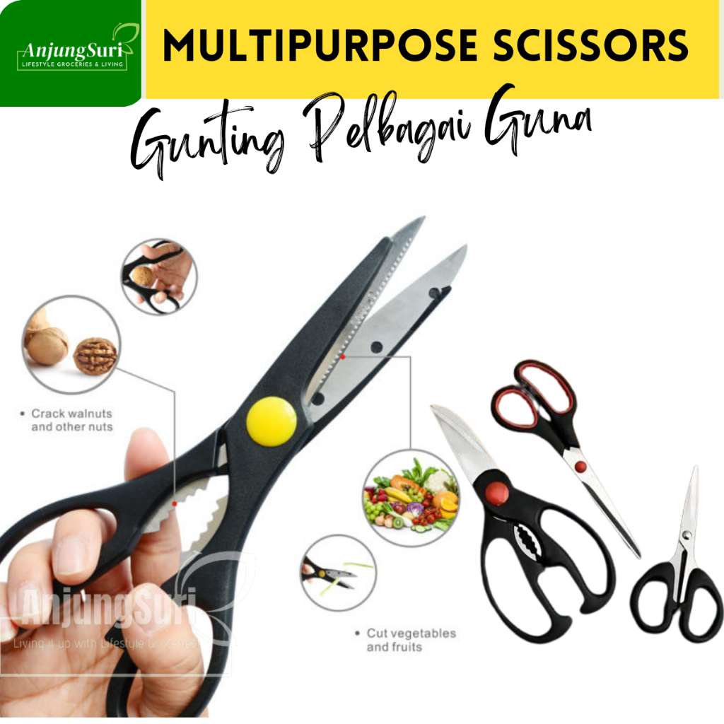 Gunting Dapur Pelbagai Kegunaan Multipurpose Scissors Kitchen Scissors ...
