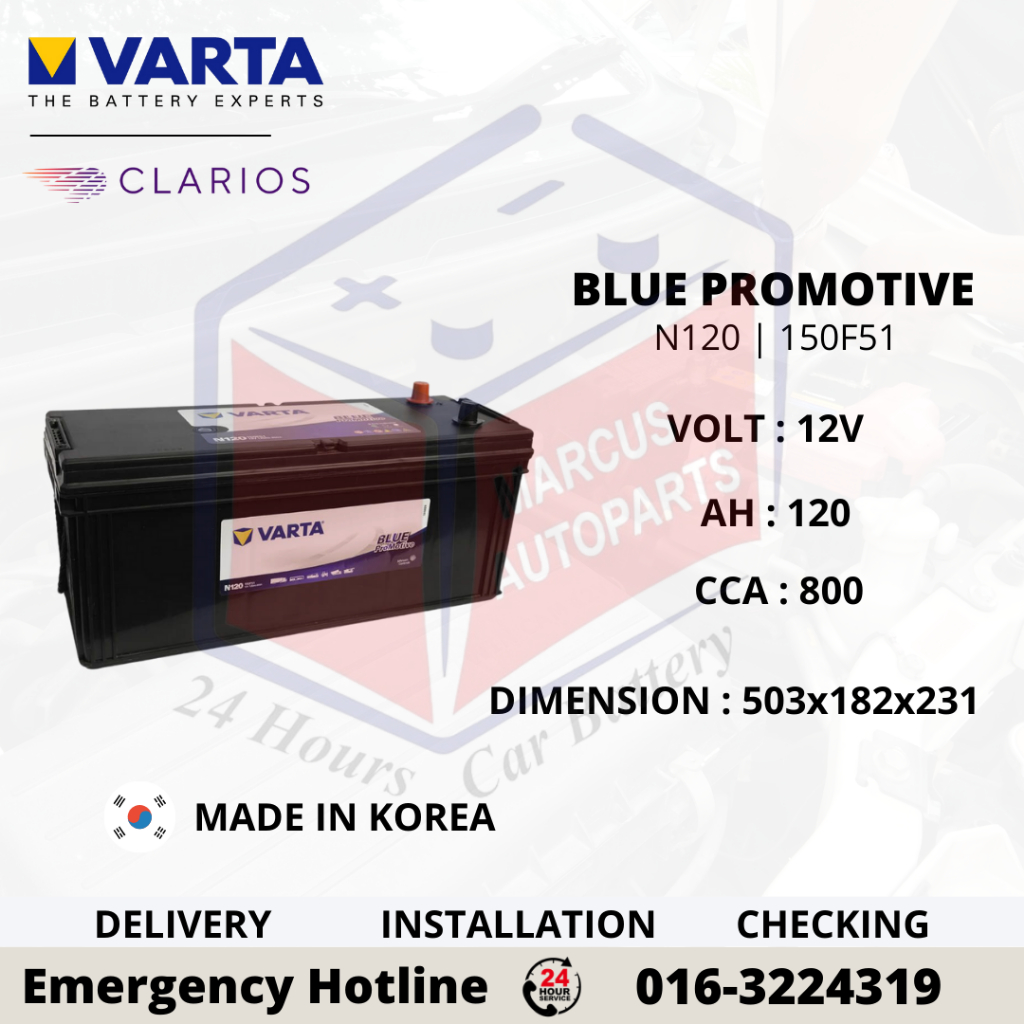 VARTA PROMOTIVE SLI N120 | 150F51 AUTOMOTIVE COMMERCIAL BATTERY ...