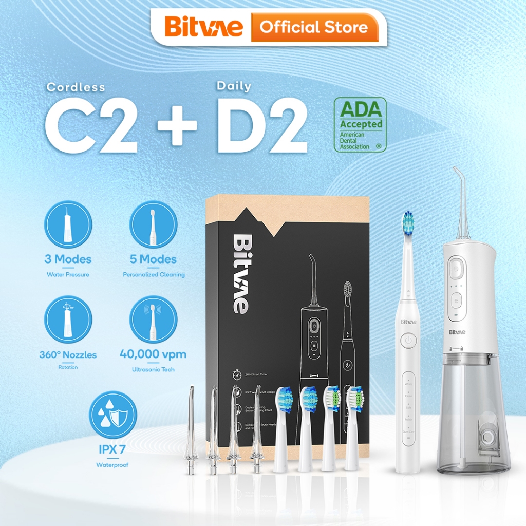 Bitvae Starter Kits Set - Bitvae D2 Sonic Electric Toothbrush + Bitvae ...