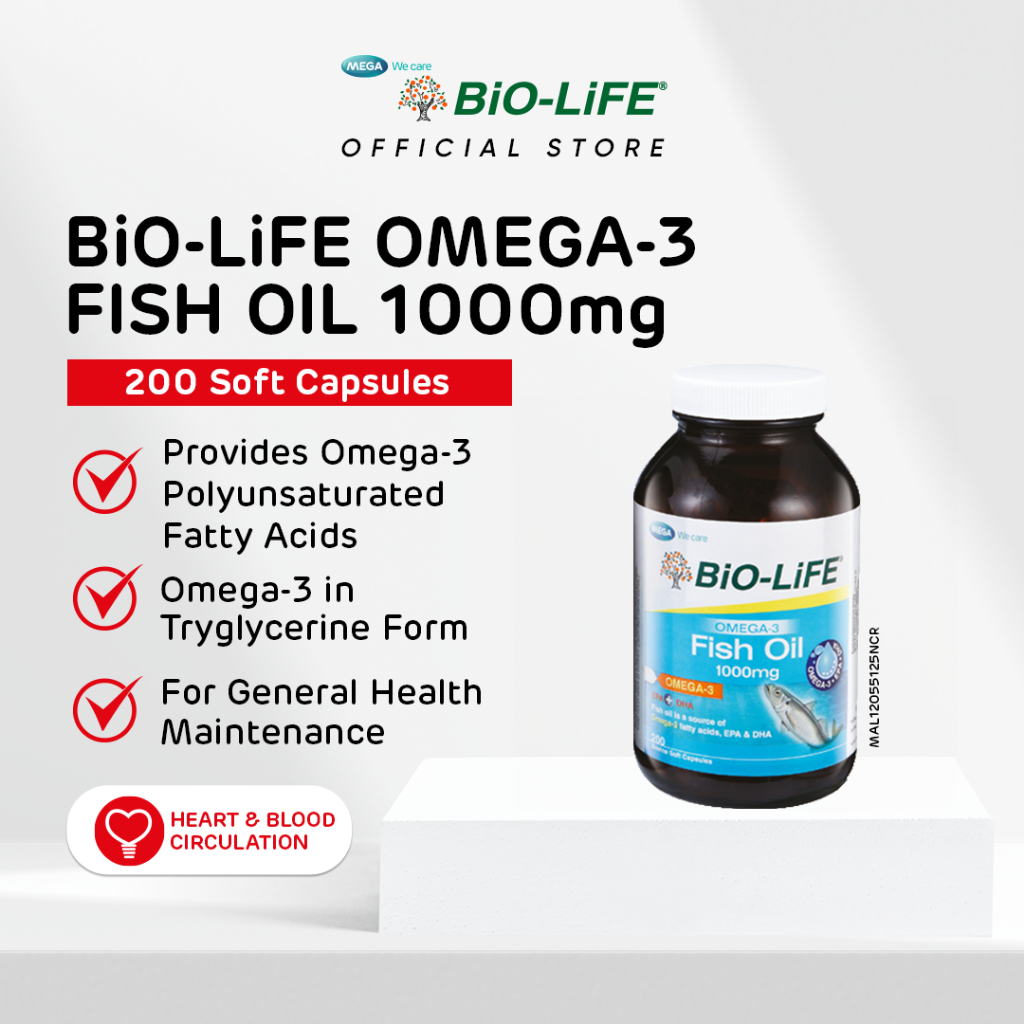 BiO-LiFE OMEGA-3 Fish Oil 1000mg 200S, 200SX2 [Exp: 07/24] | Shopee ...