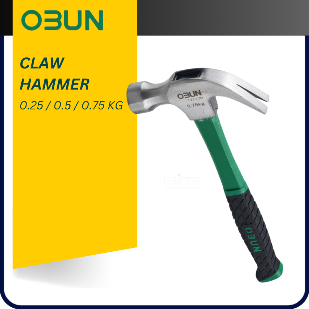 OBUN 0.25KG / 0.5KG / 0.75KG Fibre Handle Claw Hammer | Shopee Malaysia
