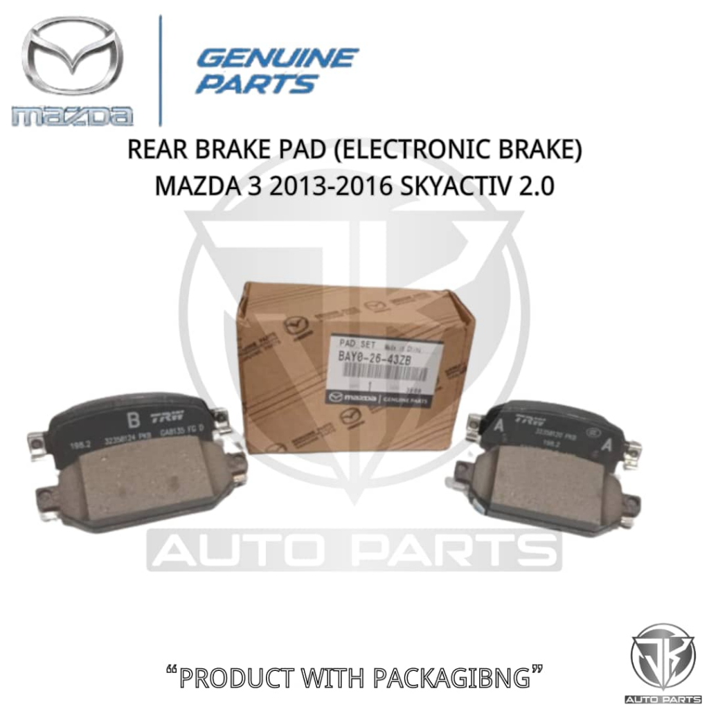 #100% ORIGINAL#MAZDA REAR BRAKE PAD (ELECTRONIC BRAKE) MAZDA 3 2013 ...
