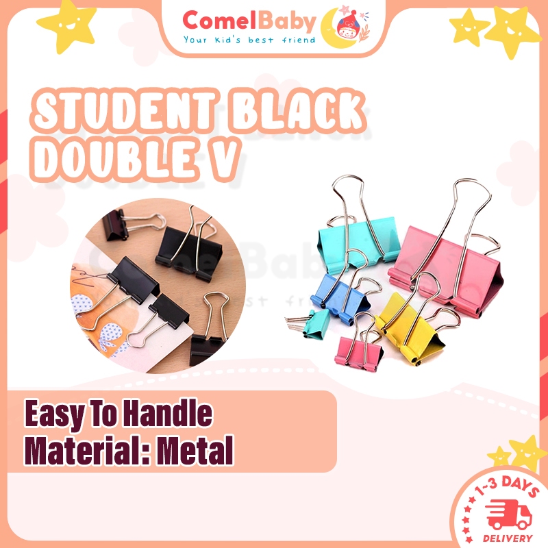 Comelbaby Student Black Double Paper Clip Binder Metal Fastener Office ...