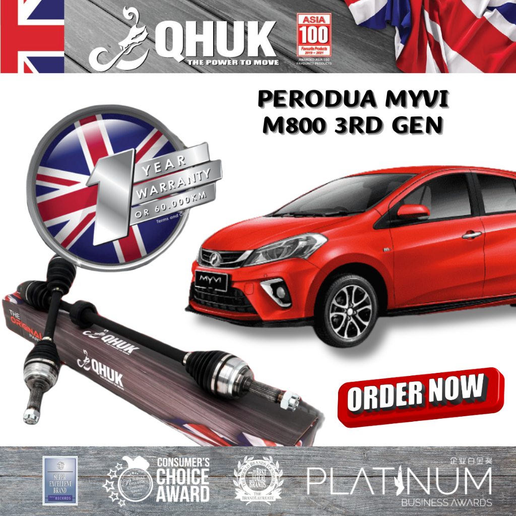 Perodua MYVI M800 3RD GEN - QHUK Drive Shaft (1Year/60,000km Warranty ...