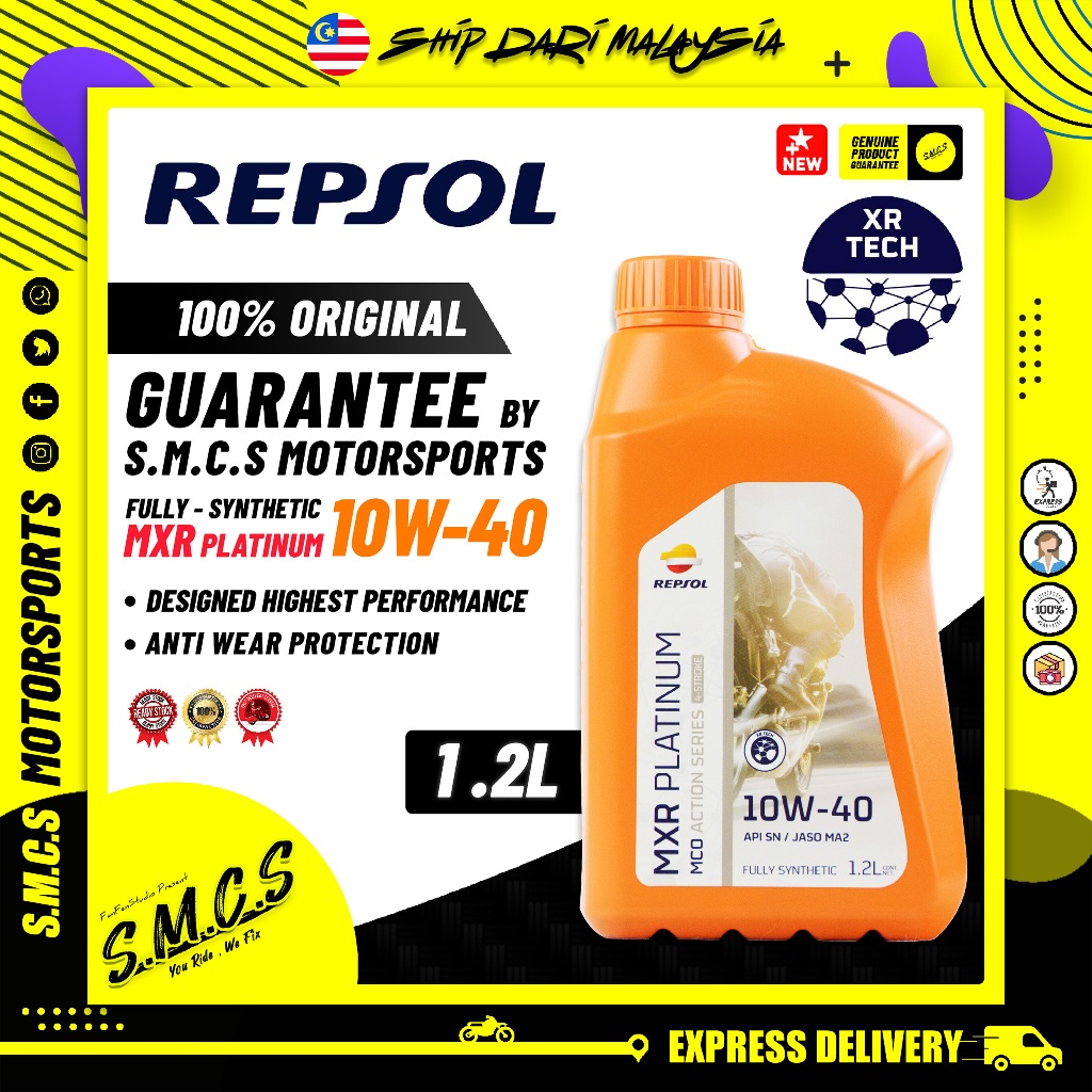 REPSOL 4T 15W40 MXR Platinum 1.2L [NEW] XR Tech FULLY SYNTHETIC 100 ...