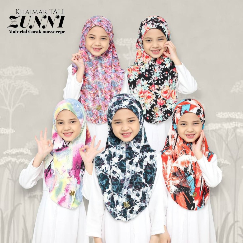 KHIMAR TALI ZUNNI KIDS KAIN MUSCRAPE PREMIUM | Shopee Malaysia
