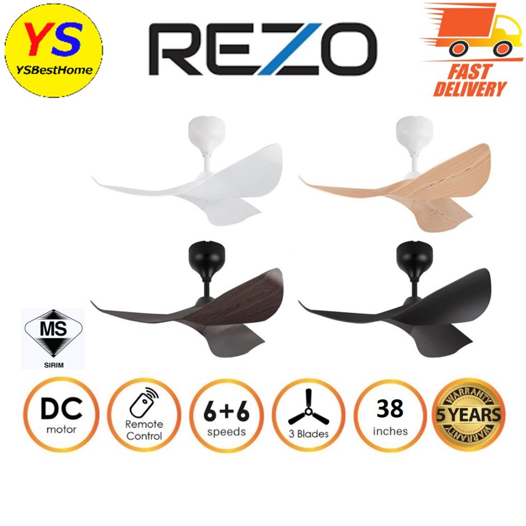 REZO Kaze 38" DC Motor With Remote Control Ceiling Fan | Shopee Malaysia