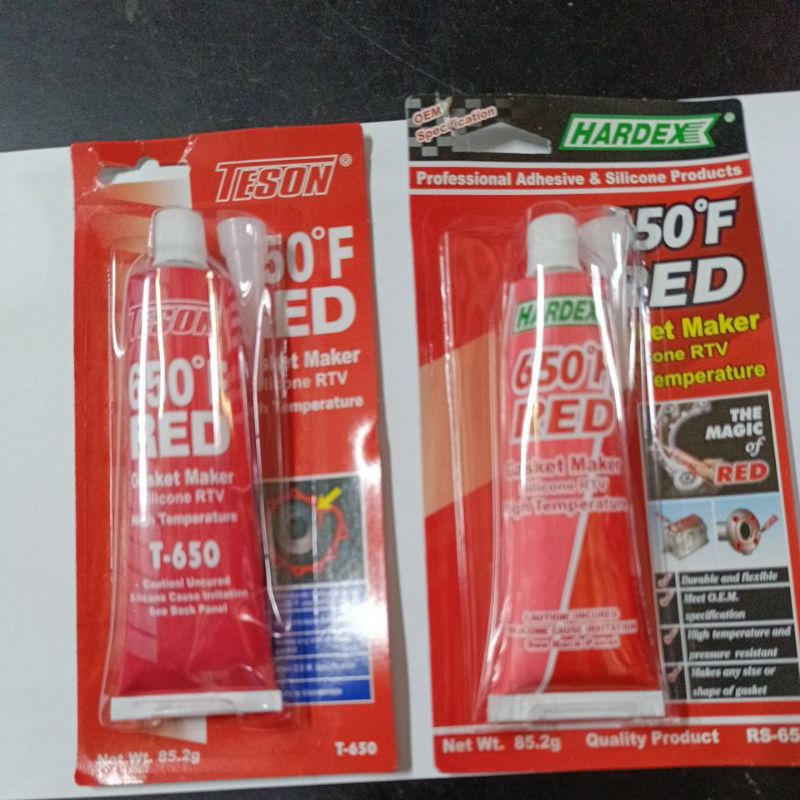 HARDEX/TESON RED RTV GASKET MAKER HIGH TEMPERATURE SILICONE GLUE RS-650 ...