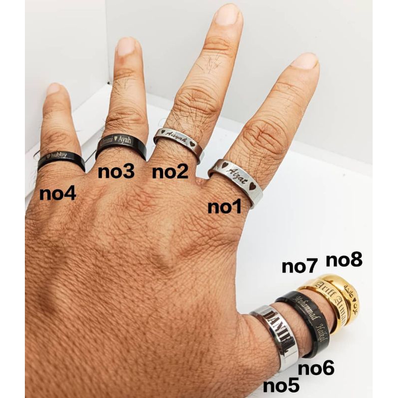 READY STOCK- CINCIN UKIR NAMA + Free Gelang Palestine(terhad) | Shopee ...