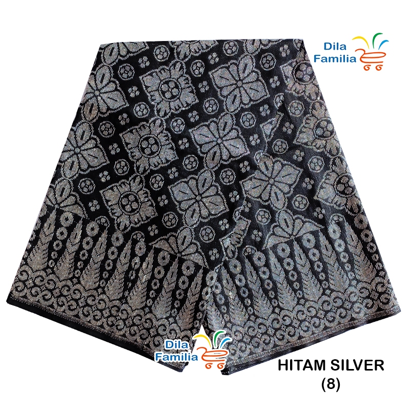 Sampin Songket Hitam Silver Emas Gold Tenun Siap Jahit 2 Meter Samping ...