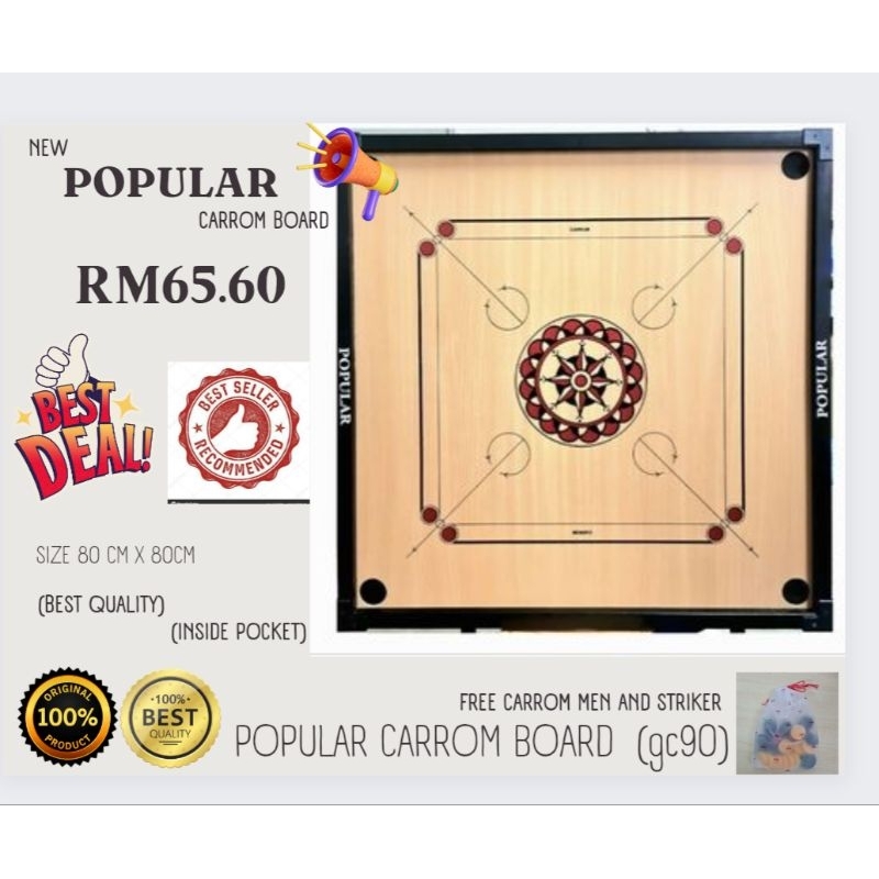 Popular Carrom Board (GC90) | Shopee Malaysia