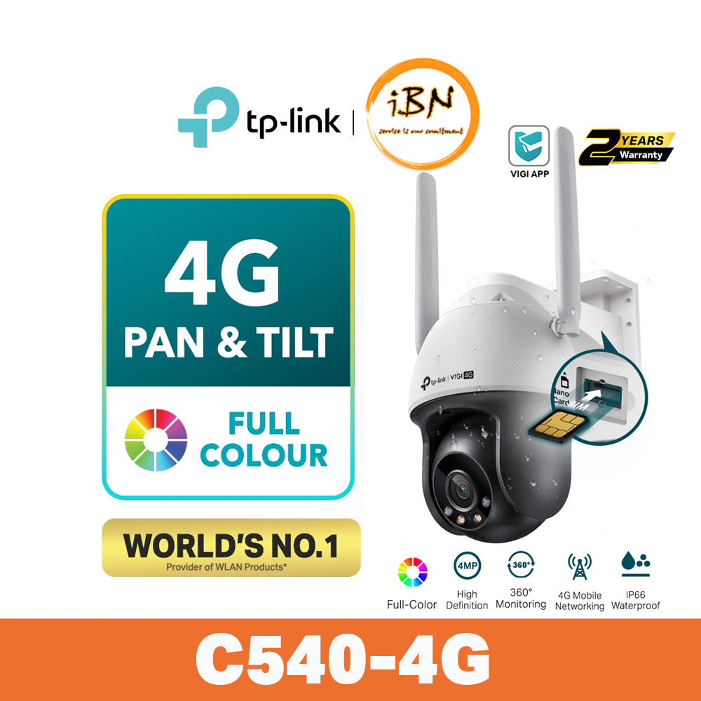 TP-Link 4MP Outdoor VIGI C540 Full-Color Wi-Fi Pan Tilt High Definition Bullet Network Camera ...