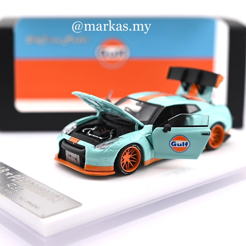 OLD TIME MODEL 1/64 LB PERFORMANCE GT-R R35GT WING GULF LIVERY OPENABLE ...