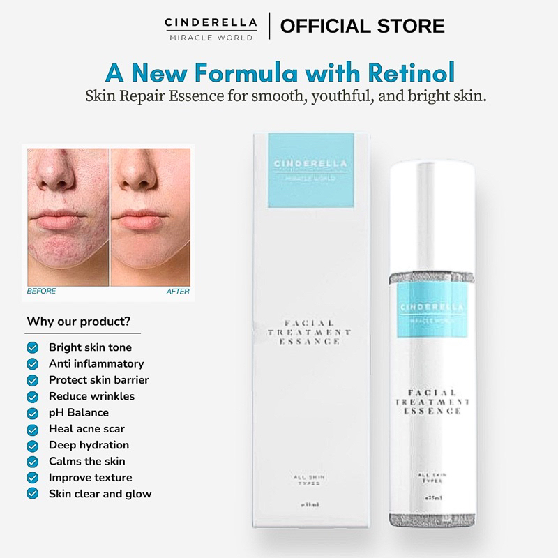 HQ🔥 FRE SHIPPING! CINDERELLA FACIAL TREATMENT ESSENCE [RETINOL ...