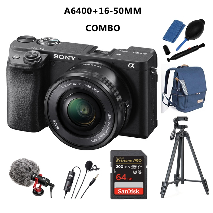 Sony Alpha A6400 (16-50mm) Kit Lens + 64GB Basic / Combo Package (Sony ...