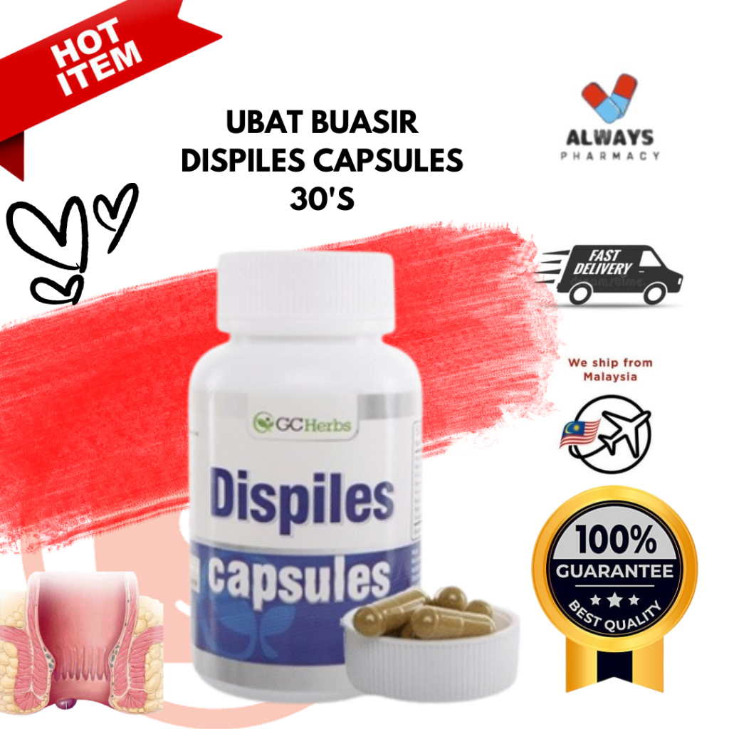 DISPILES 30 CAPSULES | UBAT UNTUK BUASIR | Shopee Malaysia