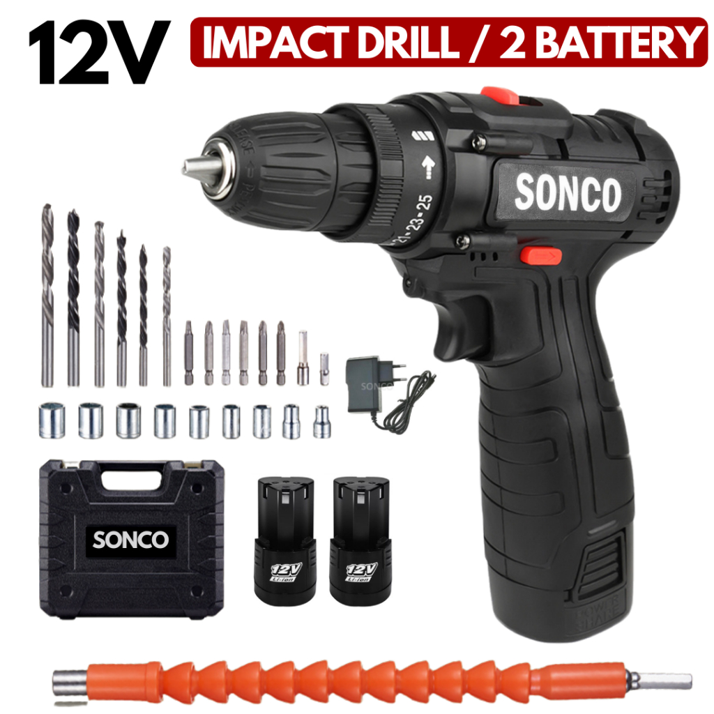 SONCO 88V/36V/24V/12V Cordless Impact drill hammer Screwdriver Portable ...