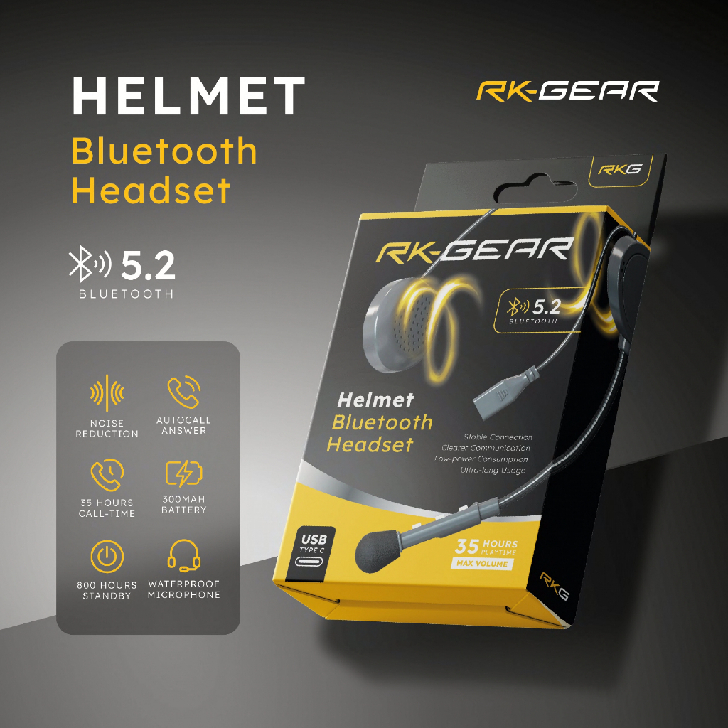 RK Gear Helmet Bluetooth Headset with Mic and Speaker🔥🔥🔥 | Shopee Malaysia