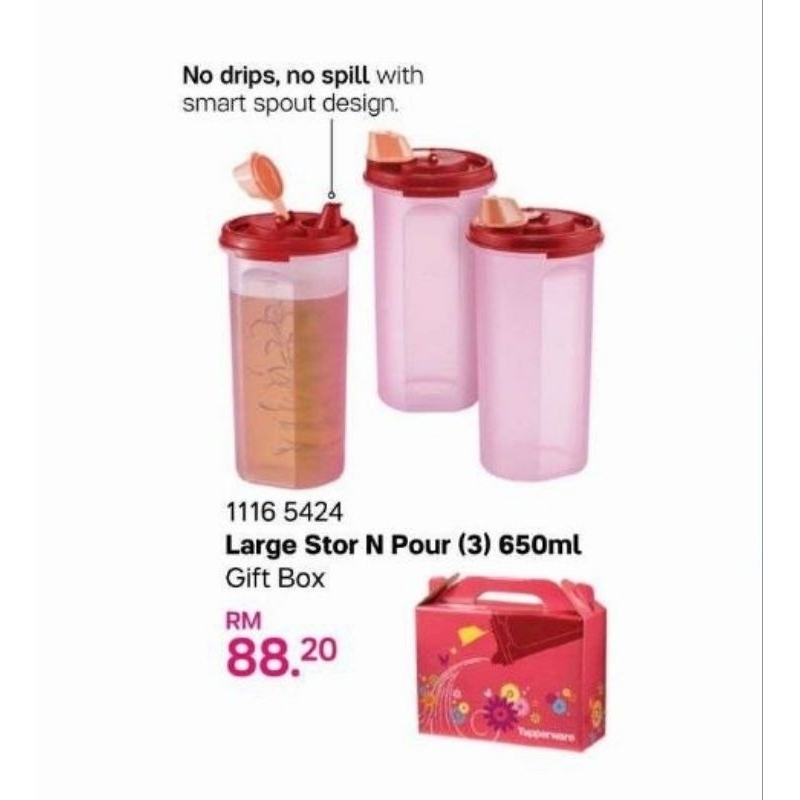 TUPPERWARE LARGE STOR N POUR 650ML (1pcs) | Shopee Malaysia
