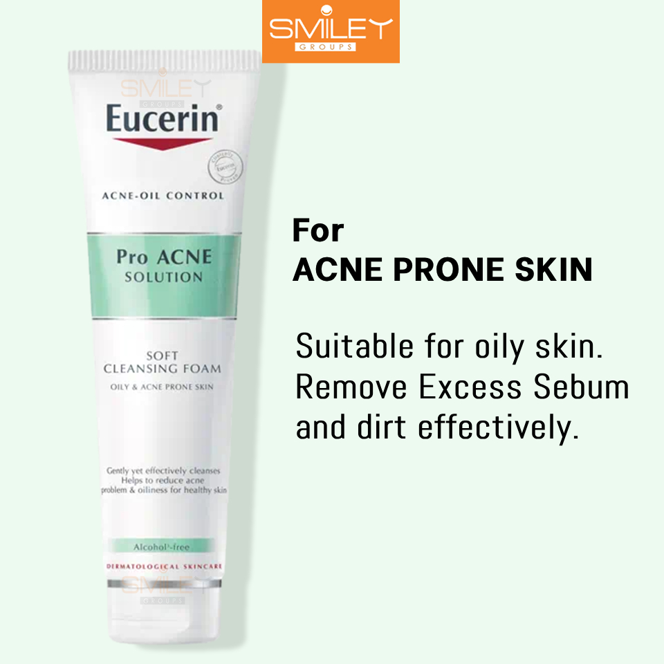Eucerin Pro Acne Solution Gentle Cleansing Foam For Oily Skin Acne Pore ...