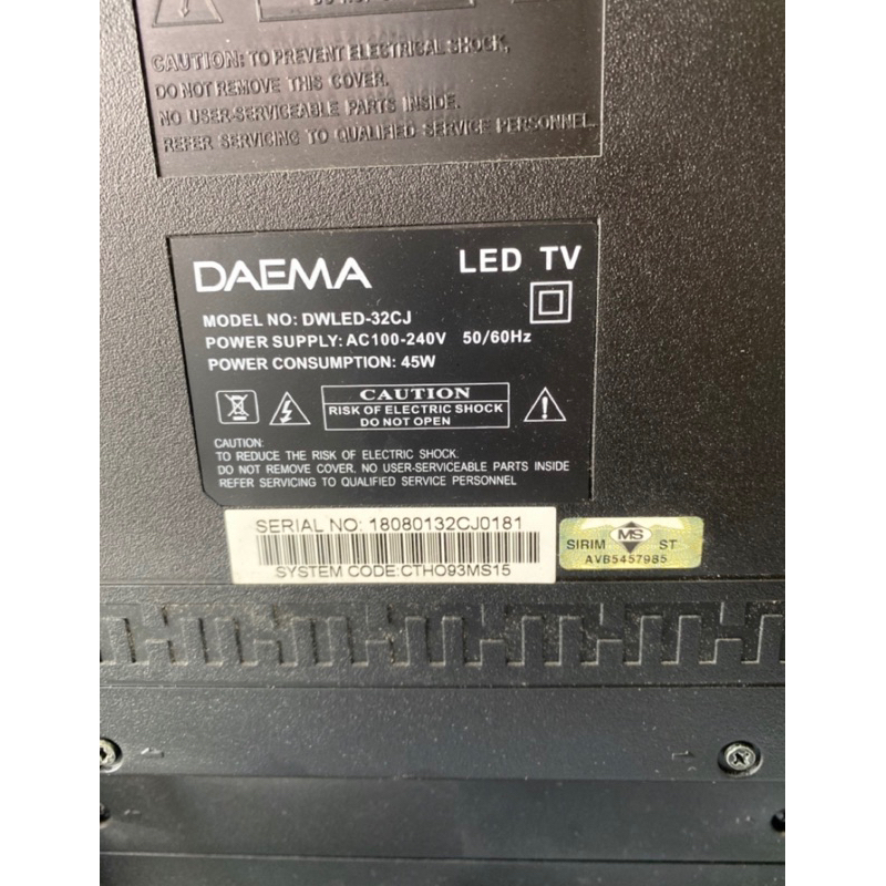 DAEMA 32’Model tv:DAEMA:DWLED-32CJ. | Shopee Malaysia