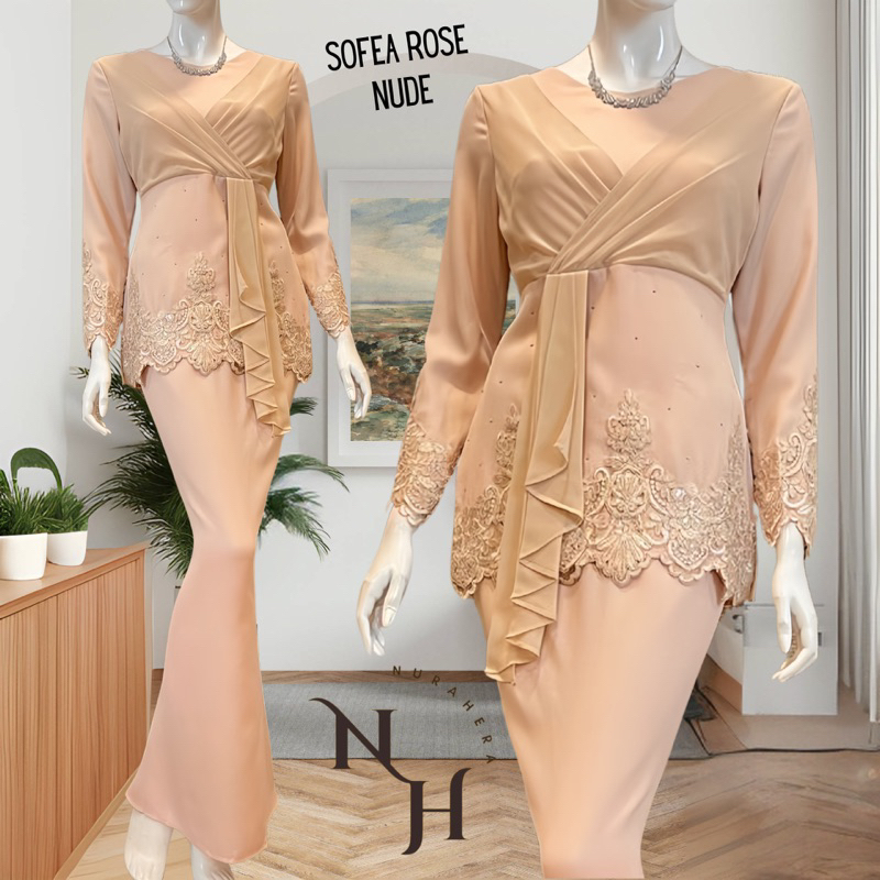 SOFEA ROSE KURUNG BY NURAHERA.HQ. BAJU RAYA 2024, BAJU KURUNG TERKINI ...