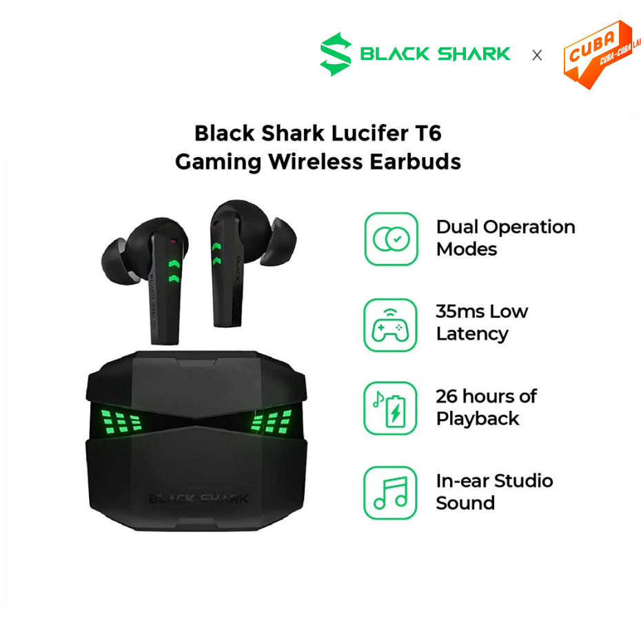 Black Shark Lucifer T6 TWS Earbuds Bluetooth 5.2 Gaming Wireless ...