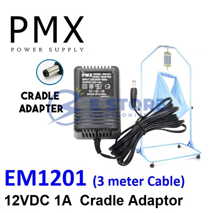 PMX 12VDC 1A Electronic Baby Power Cradle Adaptor - EM1201 | Shopee ...
