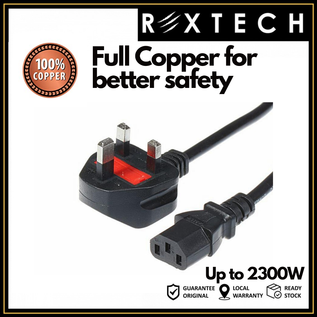 POWER CORD FOR DESKTOP PC /LAPTOP /WATER HEATER /RICE COOKER FULL ...