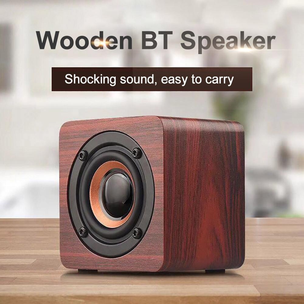 Q1 Mini Wooden Bluetooth Speaker Portable Wireless Subwoofer Strong ...
