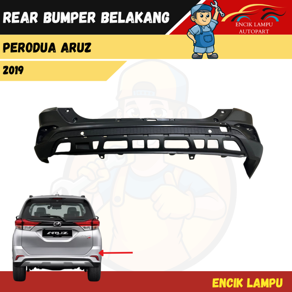 Original Perodua Aruz 2019 Rear Bumper Cover Belakang 100% New High ...