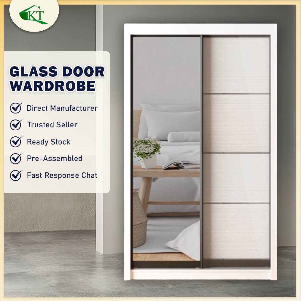 KT Sliding Doors Wardrobe Almari Baju / Anti-Jump Door / 2 Sliding ...