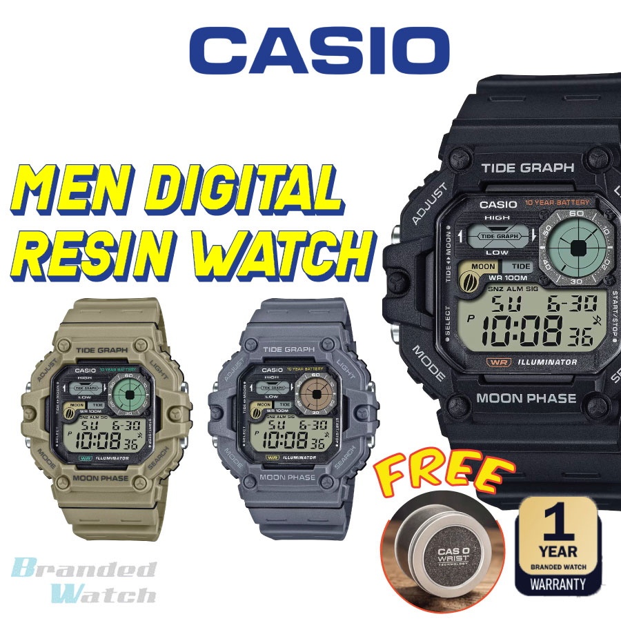 CASIO WS-1700H MEN DIGITAL QUARTZ YOUTH TIMEPIECES DATE DAY RESIN STRAP ...