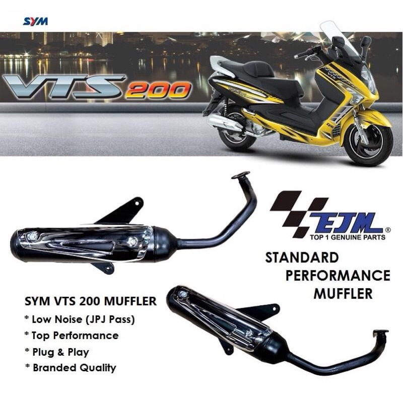 EJM SYM VTS200 VTS 28MM RACING EKZOS PIPE STD OPEN E POWER BELANG PIPE ...