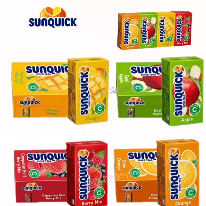 SUNQUICK ASSORTED FRUIT JUICE [Mango/ Berry Mix/ Orange / Apple] 24 ...