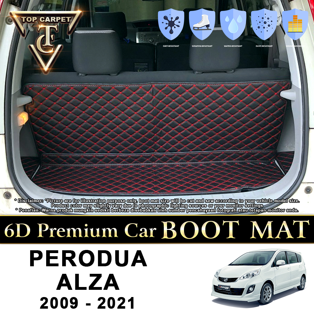 PERODUA ALZA ( 2009 - 2021 ) Car Boot Mat PU Leather Cargo Mat Trunk ...