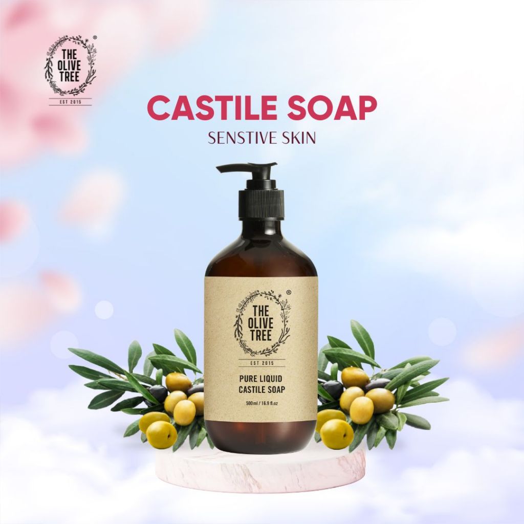 The Olive Tree Pure Liquid Castile Soap / Sabun Mandi Castile (500ml) Sesuai Eczema Kulit Kering ...